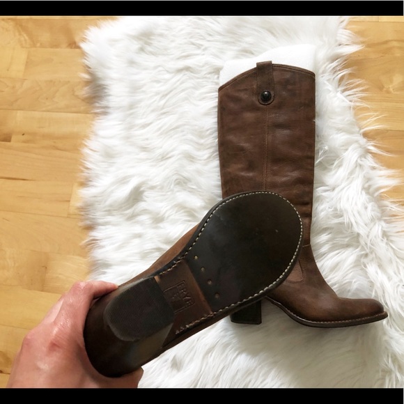 Frye | Shoes | Frye Jackie Button Knee High Western Boots Brown | Poshmark